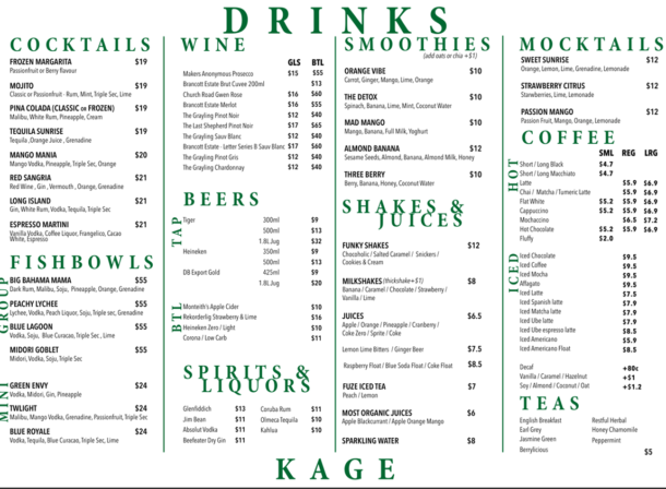 Menu – Kage Restaurants